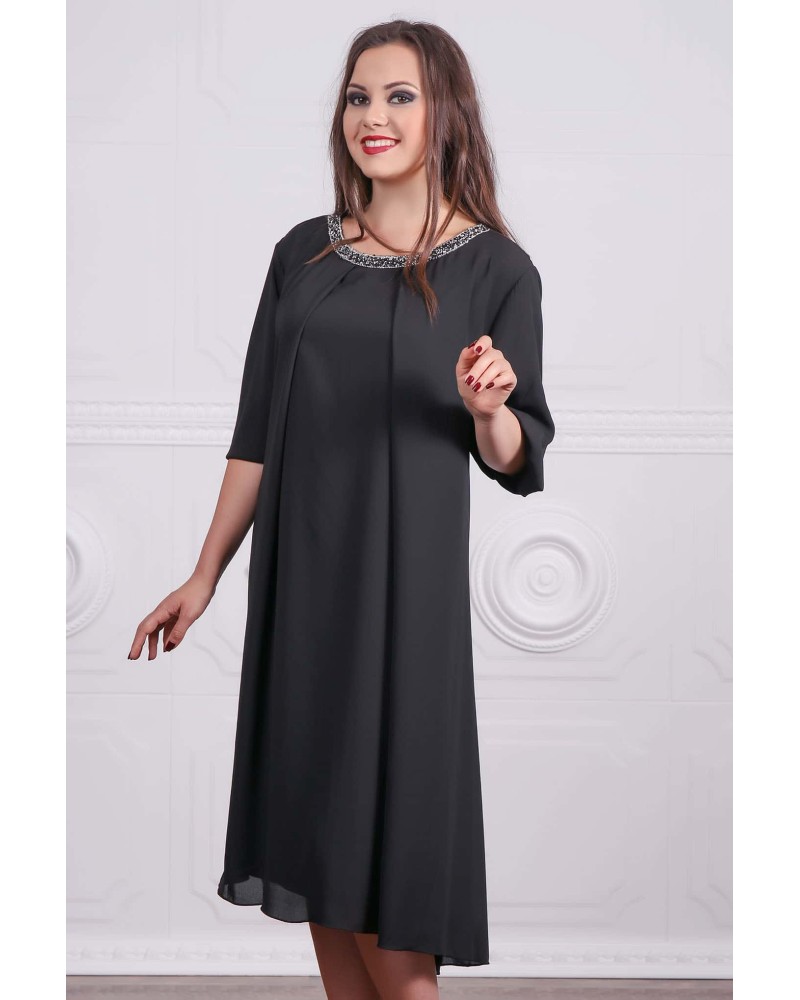 ROCHIE DIN VOAL NEAGRA PLUS SIZE BRENDA